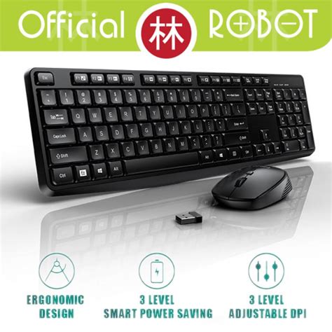 Jual Keyboard Wireless Robot Km3100 Combo Set Optical Mouse 2 4g Original Shopee Indonesia
