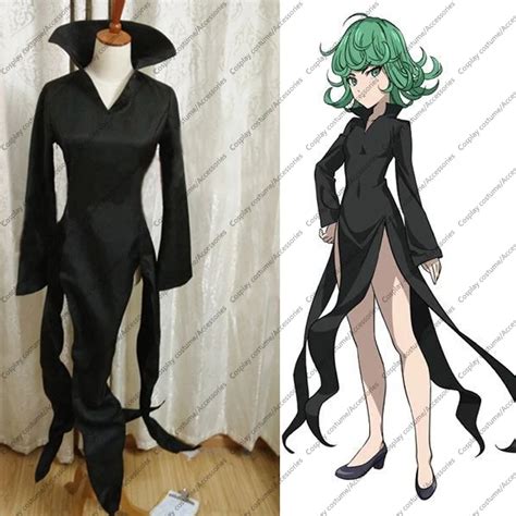 Anime One Punch Man Tatsumaki Dress Cosplay Costumes Custom Made On