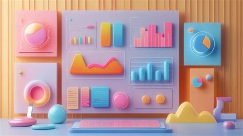 Colorful 3d Data Visualization Dashboard With Graphs And Charts In A Modern Abstract Style Colorful 3d Data Visualization Dashboard With Graphs And Charts In A Modern Abstract Style