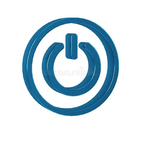 Blue Power Button Icon Isolated On Blue Background Start Sign White Pennant Template Stock