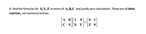 find the formulas for x y z ﻿in terms of a b c ﻿and