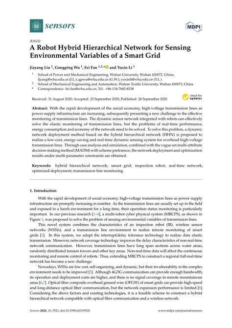 Pdf A Robot Hybrid Hierarchical Network For Sensing Environmental
