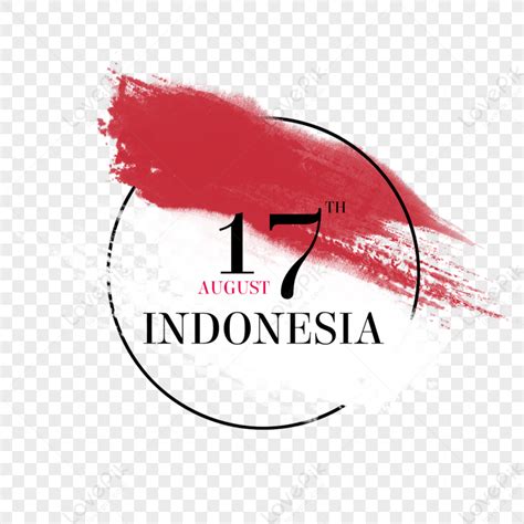 빨간색과 흰색 창의 독립 일러스트 기념일 레이블브러시인도네시아 Png 일러스트 무료 다운로드 Lovepik