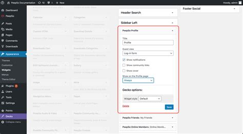 Profile Widget Peepso