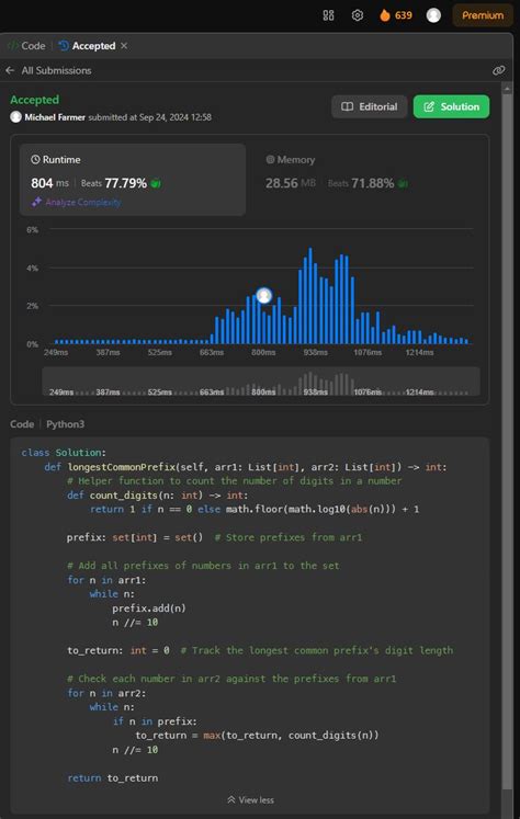 Michael Farmer On Linkedin Day 639 Of Daily Leetcode 3043 Find The Length Of The Longest Common