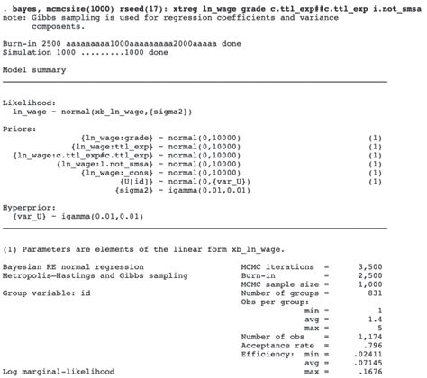 bayesian panel data models tstat