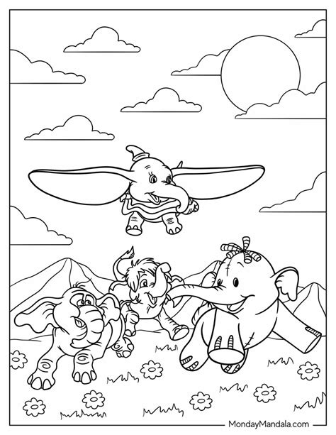 20 Dumbo Coloring Pages Free Pdf Printables