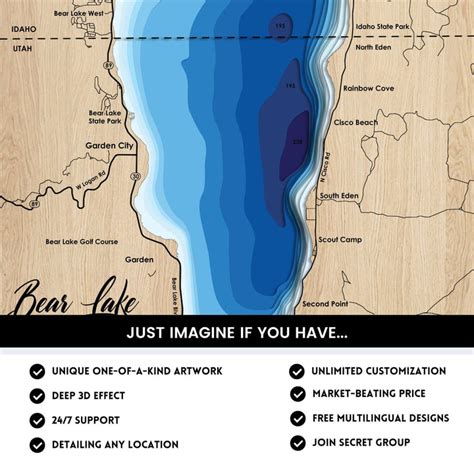 Bear Lake Utah Laser Map Files 12 Layers Svgaidxfpdf Moc Tho Llc