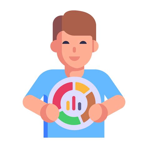 Person Presenting Business Chart Flat Icon Of Data Analyst 6431882