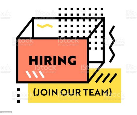 타이포그래피 또는 기하학적 트렌디 한 선형 모양으로 팀 채용 배너를 고용 가입하십시오 공석 디자인 템플릿 열기 가리기에 대한 스톡 벡터 아트 및 기타 이미지 Istock