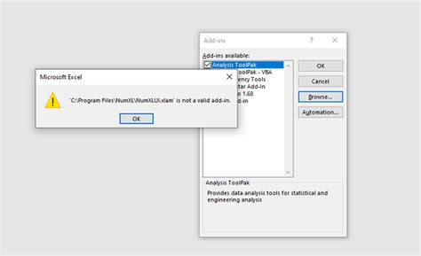 error numxlui xlam is not a valid add in help center