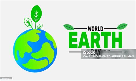 세계 지구의 날 휴일 개념입니다 플래 카드 배경 인사말 카드 포스터 디자인 템플릿에 적합 텍스트 비문 표준 소셜 미디어 게시물 포함 4월에 대한 스톡 벡터 아트 및 기타