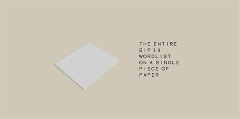 The Entire Bip39 Wordlist On One Single Sheet Of Paper Blockplate