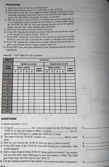 solved objectives 1 to wire and test a decade up counter using a