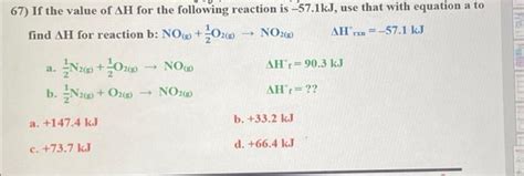 Solved Use equations a and b to determine ΔH for the Chegg