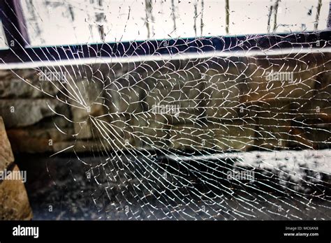 Broken Pane Of Glass Interior Stock Photo Alamy