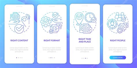 Premium Vector Content Principles Blue Gradient Onboarding Mobile App Screen