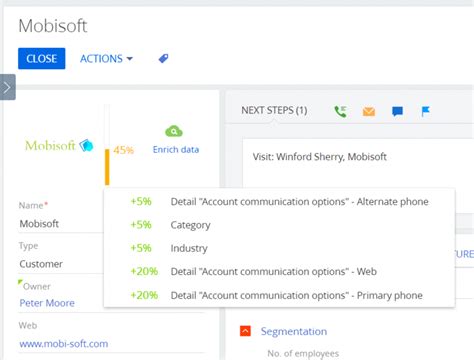 Modifying The Percentage Of Profile Completion Indicator In Creatio