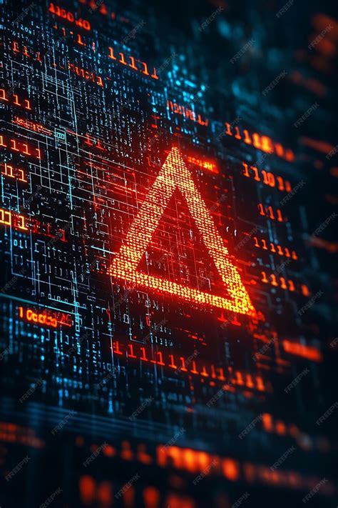 A Close Up Of A Triangle On A Computer Screen With A Red Light Premium Ai Generated Image