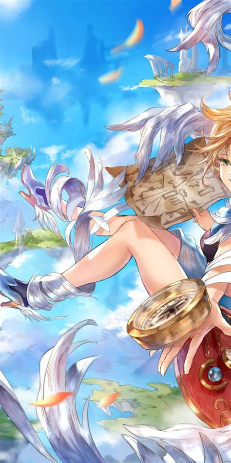 Обои на рабочий стол Аниме Блондинка Зеленые Глаза Оригинал Короткие Волосы Плавающий