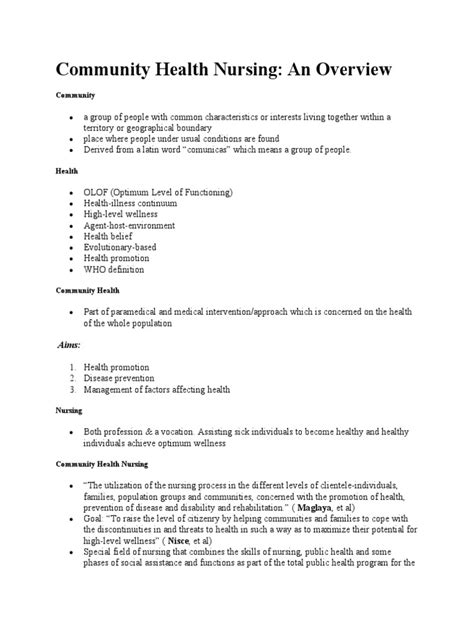 Community Health Nursing Pdf Nursing Public Health