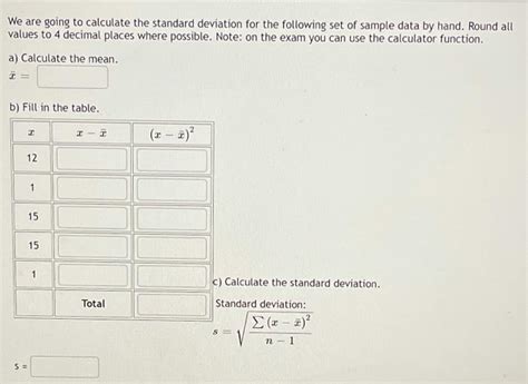 Solved Calculate Both The Sample And The Population Standard
