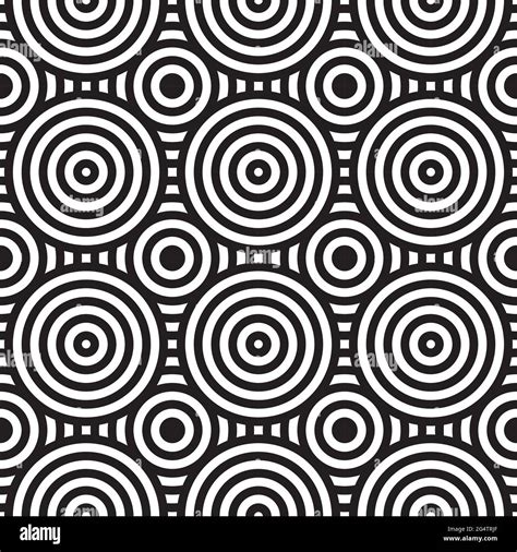 Vector Seamless Circle Pattern Modern Stylish Texture With Monochrome Repeating Circle Grid