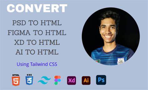 convert psd to html figma to html responsive tailwind css by mern