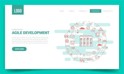 Premium Vector Agile Development Concept With Circle Icon For Website Template Or Landing Page
