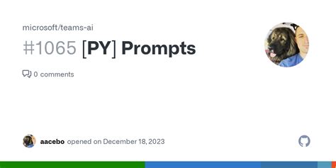 PY Prompts Issue Microsoft Teams Ai GitHub
