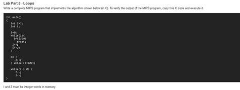 Lab Part 3 Loops Write A Complete MIPS Program That Chegg