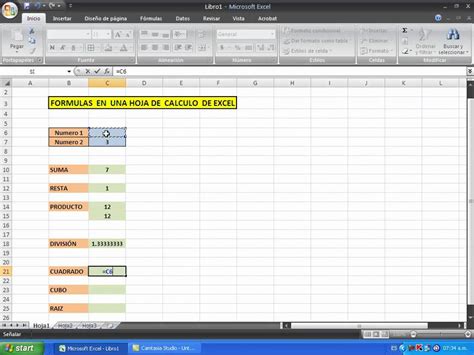 Fórmulas De Hoja De Cálculo De Excel Física Con Excel El Profe De