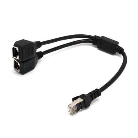 Two Way Head Rj45 Network Cable 1 Point 2 Adapter Connector Splitter