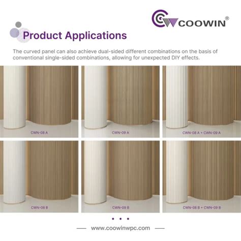 Factory Price Wpc Rotating Grille Panel Curved Wall Panel For Cylindrical Wall Rotating Grille