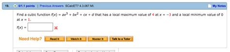 Solved Find A Cubic Function F X Ax Bx Cx D Chegg