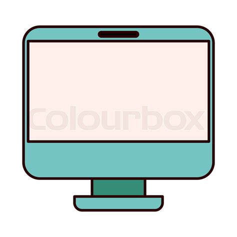 Color Sketch Silhouette Modern Flat Computer Screen Vector I Colourbox