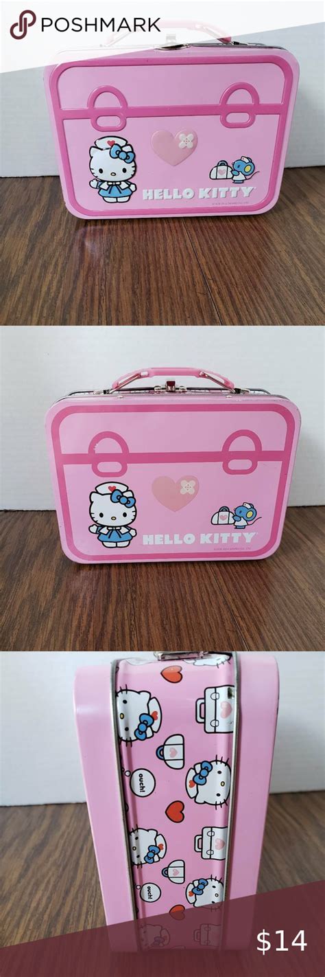 Hello Kitty Sanrio Mini Tin Lunch Box Case Nurse Medical Tin Lunch