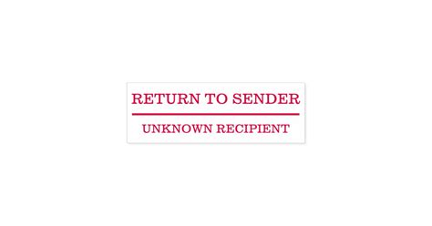 Return To Sender Unknown Recipient Line Self Inking Stamp Zazzle