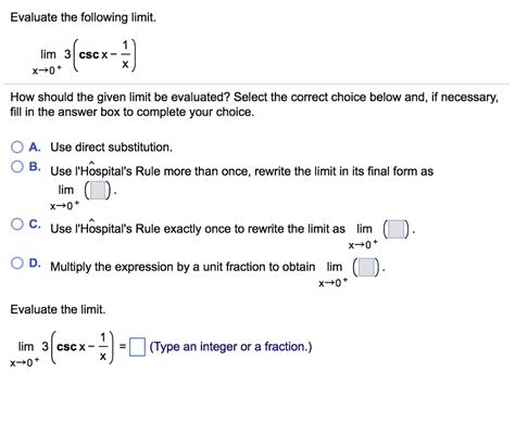 Solved Evaluate The Following Limit Lim X Rightarrow 0