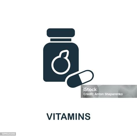비타민 아이콘입니다 건강한 라이프 스타일 컬렉션의 간단한 그림 웹 디자인 템플릿 인포 그래픽 등을위한 크리에이티브 비타민 아이콘 건강관리와 의술에 대한 스톡 벡터 아트 및