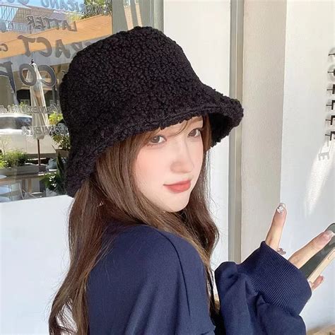 여성용 따뜻한 두꺼운 버킷 모자 멋진 파나마 레이디 가을 겨울 야외 단색 어부 모자 신상 Aliexpress
