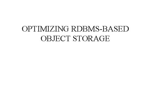 Object Persistence Data Base Design Chapter 13 Key