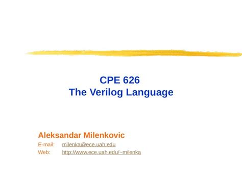 Ppt Cpe The Verilog Language Dokumen Tips