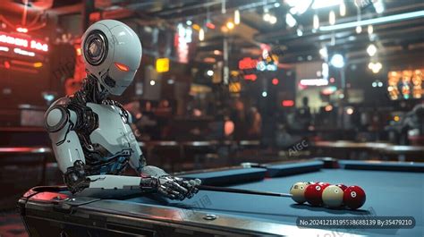 Ai创作图智能娱乐场所 Cgi渲染 人工智能与劳动力 Vr人工智能 台球效果图 人工智能控制 人工智能健身房 科技感游戏 游戏科技感 台球厅管理 3d动画插图 桌球室文化 电玩城 游戏厅设计