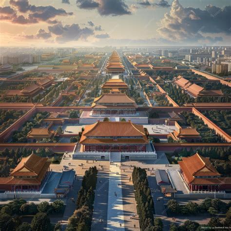 Premium Photo Aerial View Of The Forbidden City In Beijing China At