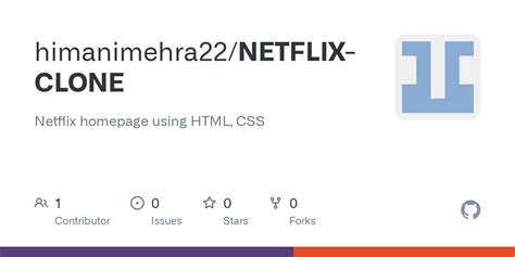 GitHub Himanimehra NETFLIX CLONE Netflix Homepage Using HTML CSS