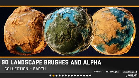 artstation 90 landscape alpha brushes free unreal engine tutorials