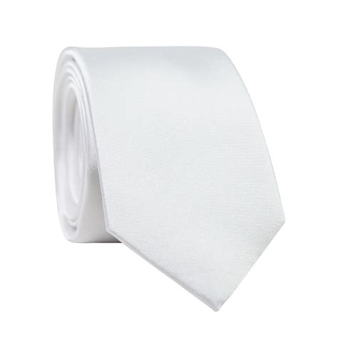 Dazi White Solid Polyester Satin Tie