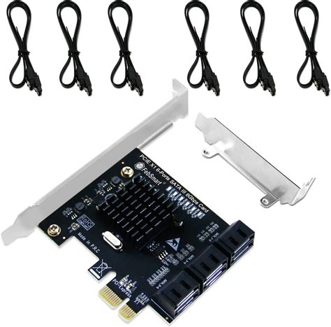 Lteriver Pci Express X4 To 6 Ports Serial Ata Sata 3 0 Host Controller Card Plug
