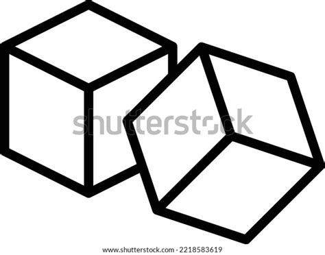Cube Icon Cuboid Shape Vector Element Stock Vector Royalty Free 2218583619 Shutterstock